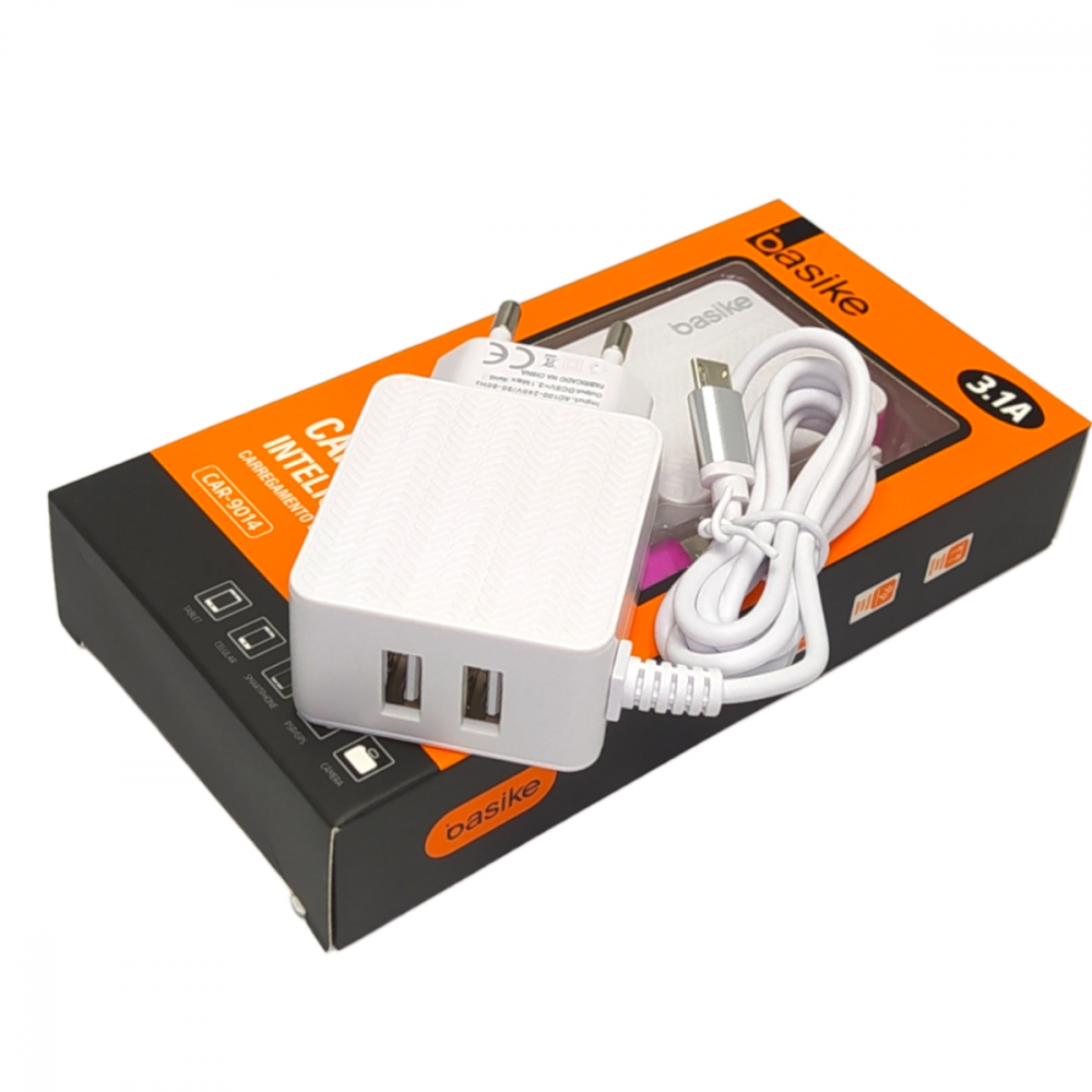 Jonh Variedades - Eletrônicos e Acessórios - Carregador Completo - Cabo Fixo 3.1A Tipo V8 e 02 ...