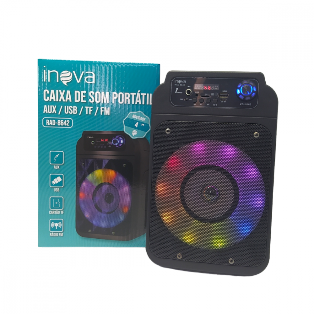 Jonh Variedades, eletrônicos e acessórios - Caixa de Som c/ LED Inova ...