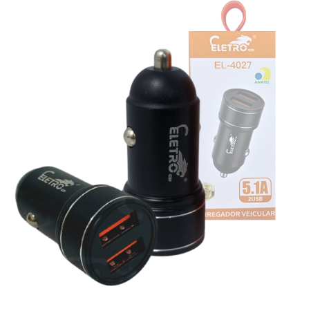 Jonh Variedades - Eletrônicos e Acessórios - -- Carregador Veicular 12v com 02 Portas USB 5.1A ...